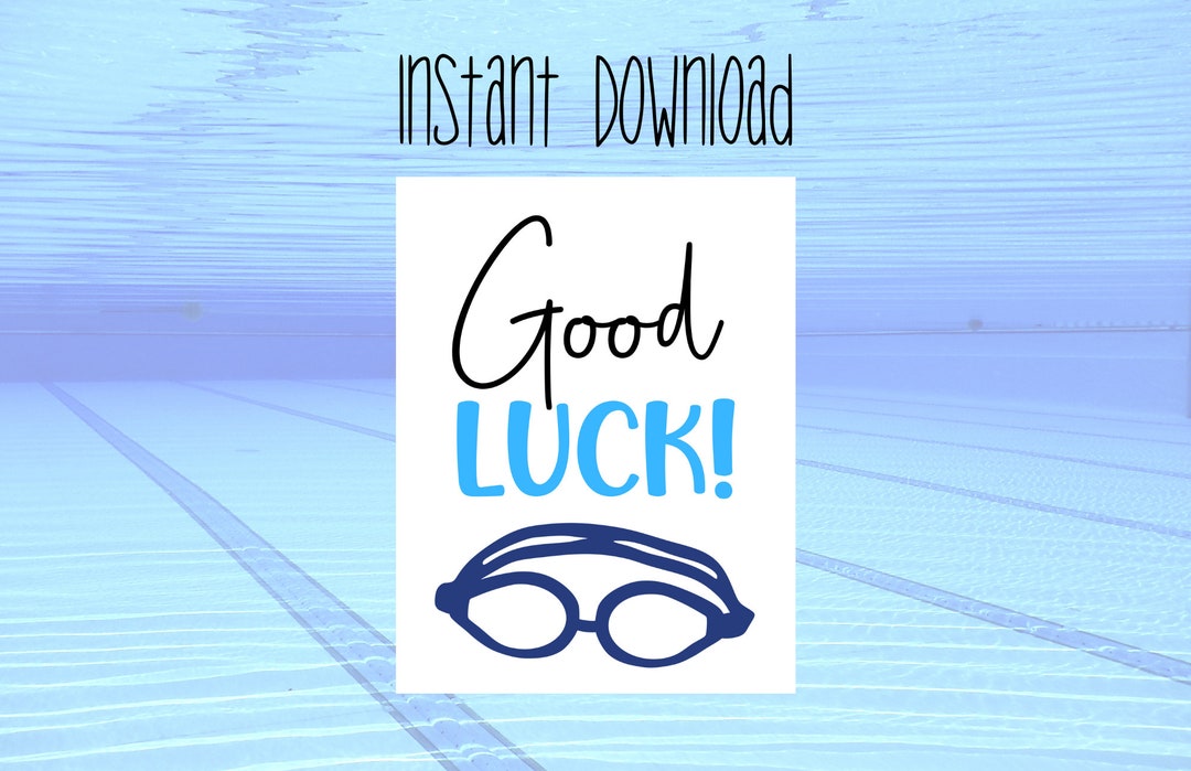 SWIMMING Good Luck Printable Tag | Team Good Luck Tag | Printable Tag ...