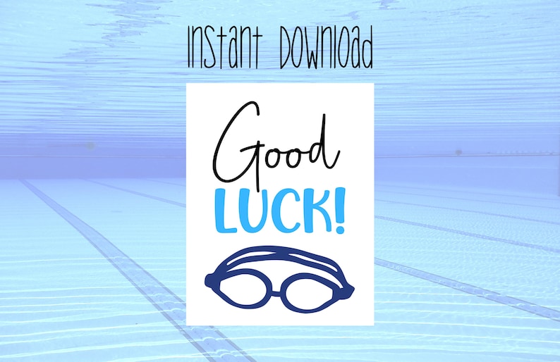 SWIMMING Good Luck Printable Tag Team Good Luck Tag - Etsy