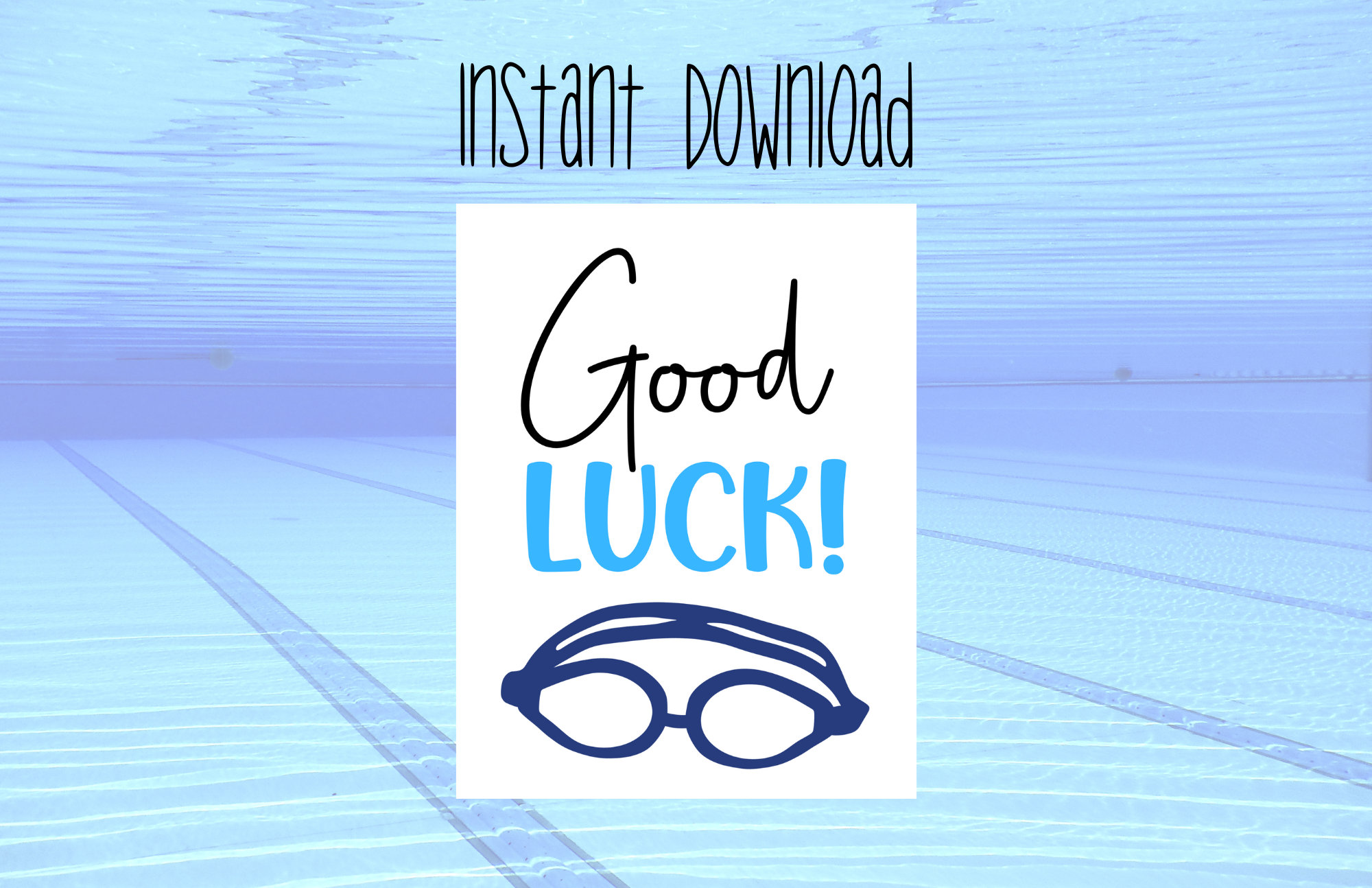 SWIMMING Good Luck Printable Tag Team Good Luck Tag - Etsy