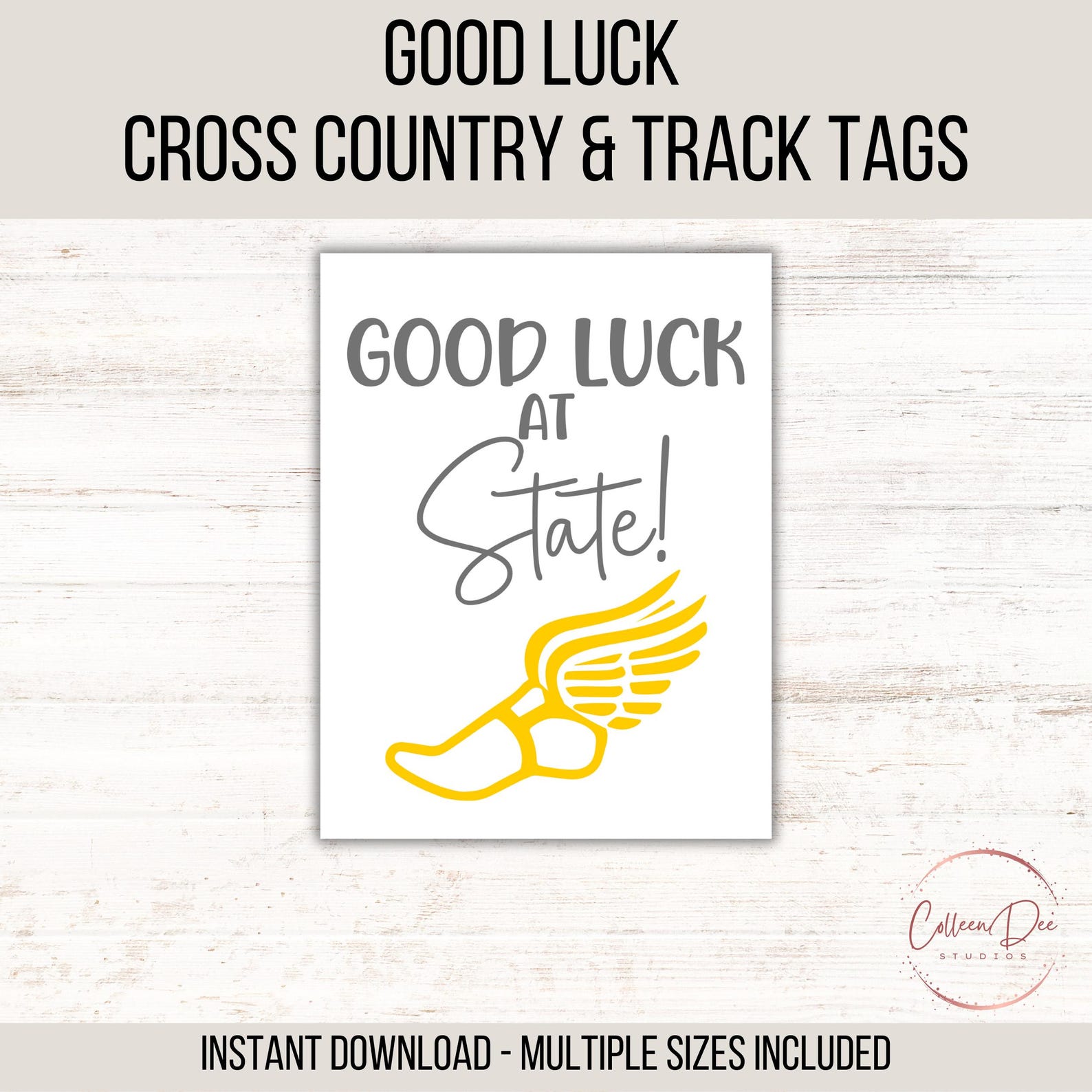 Cross Country Track Good Luck at State Printable Tag | State Printable ...