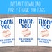 BASEBALL Thank You for Coming to My Party Printable Tag Thank You Tag ...