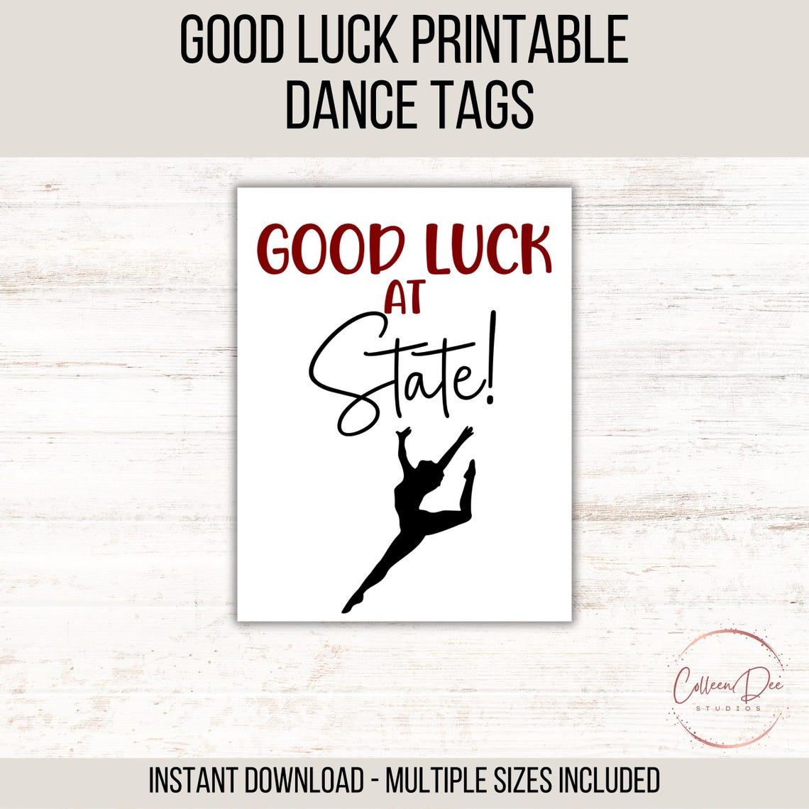 Dance Good Luck at State Printable Tag | Dance Team | Dance Tournament ...