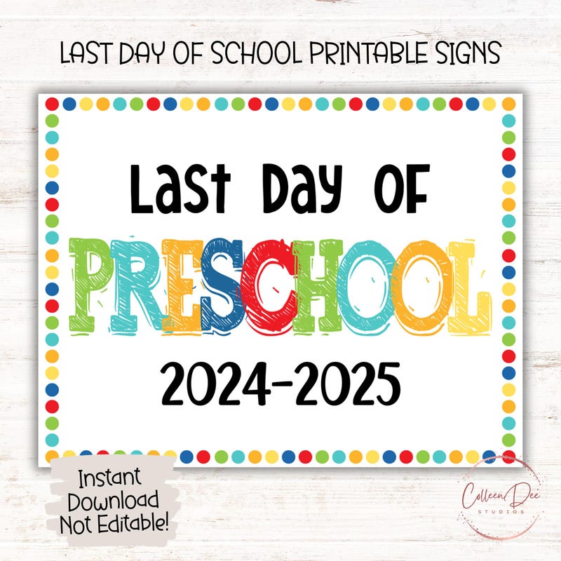 Last Day Preschool - Etsy