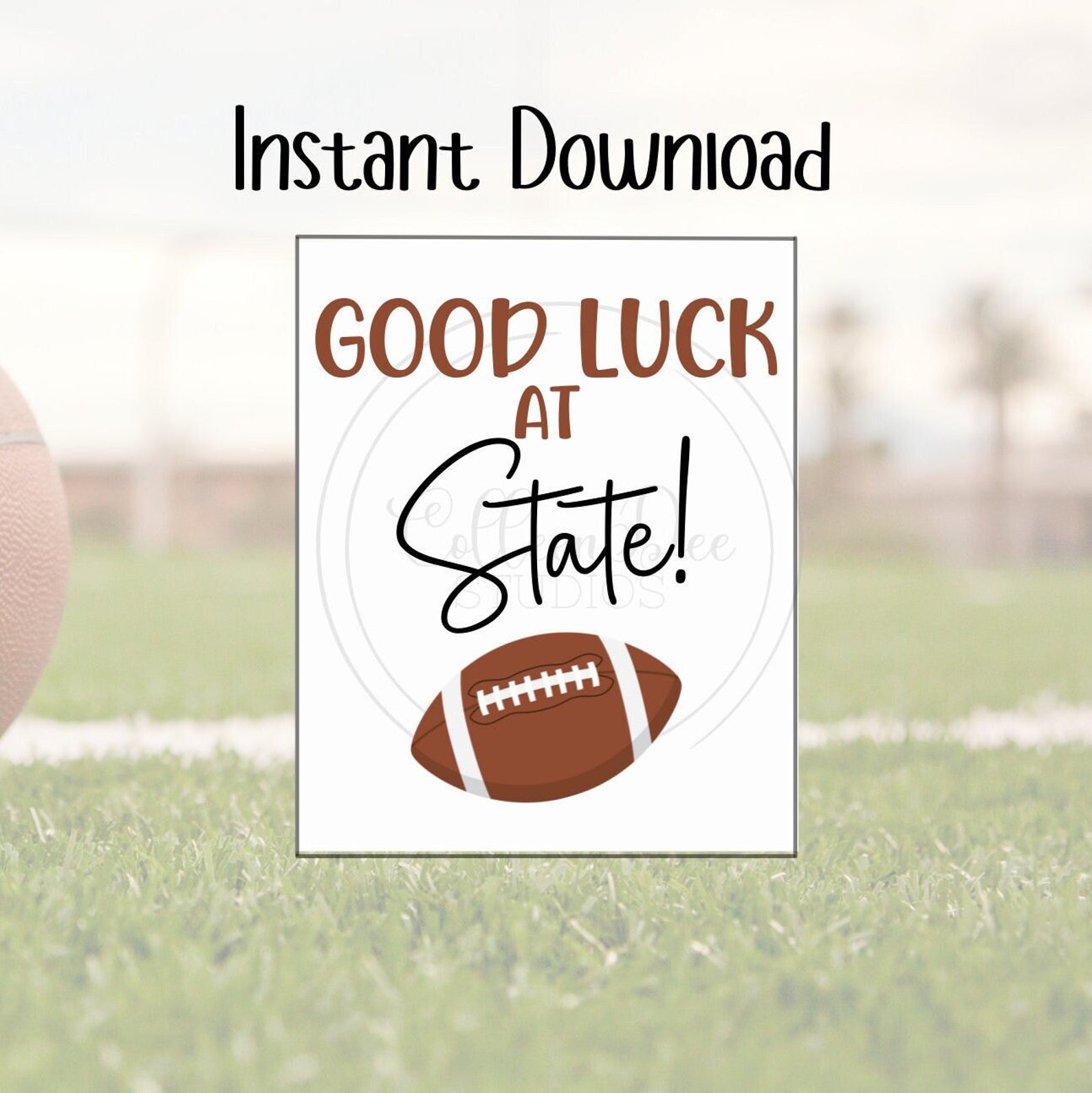 FOOTBALL Good Luck at State Printable Tag Team Good Luck - Etsy