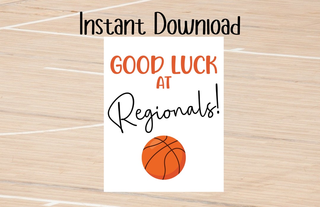 Basketball Good Luck at Regionals Printable Tag | Team Good Luck Tag ...