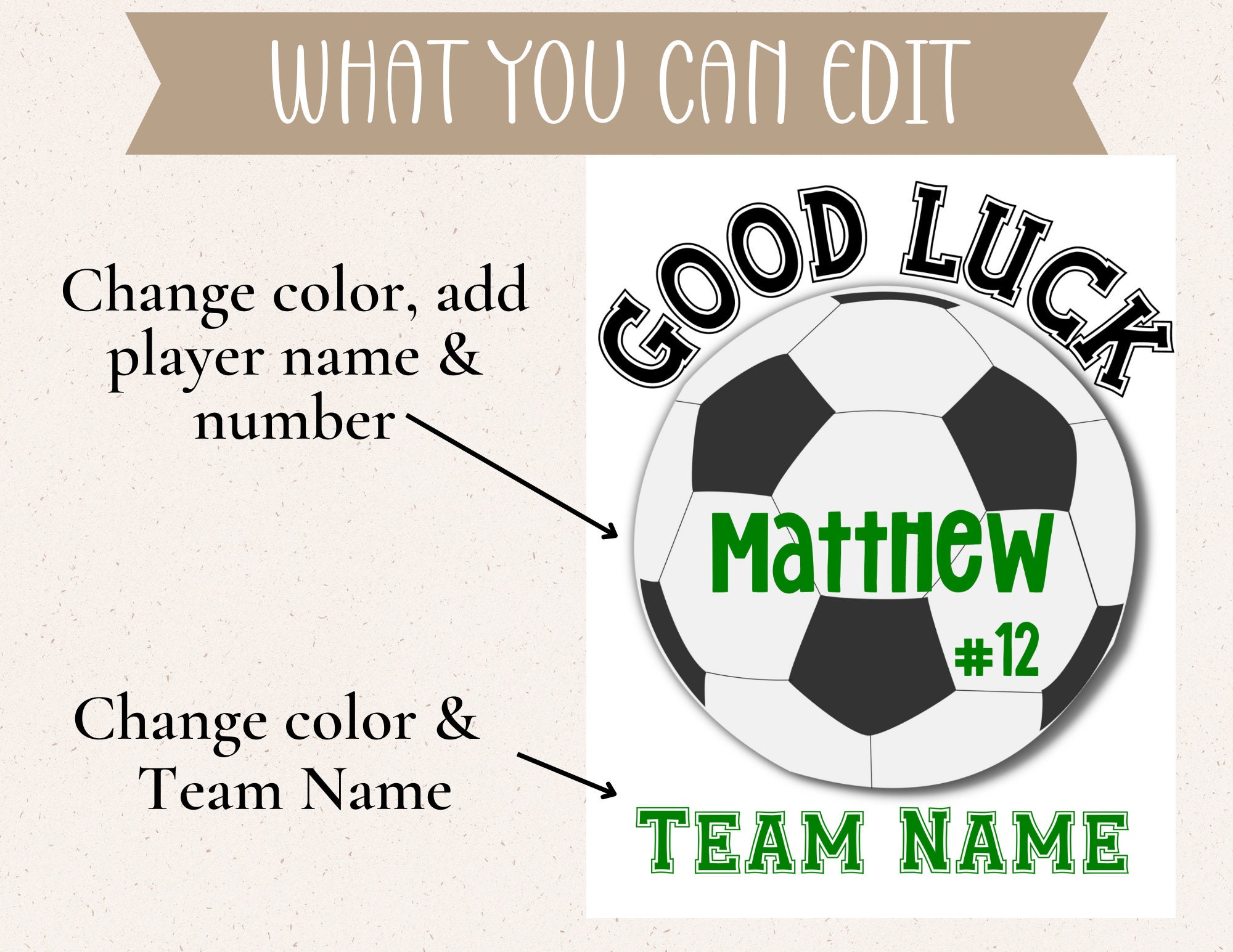 Editable Soccer Good Luck Printable Sign Soccer Team Good - Etsy UK