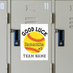 Editable Softball Good Luck Printable Sign | Softball Team Good Luck ...