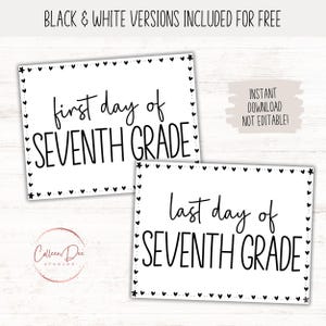 FIRST and LAST Day of SEVENTH Grade Sign Set | 1st Day of 7th Grade ...