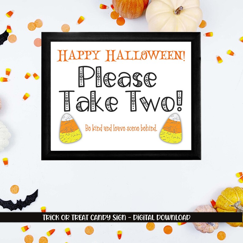 Printable Sign for Halloween Candy Bowl | Trick or Treater Sign ...