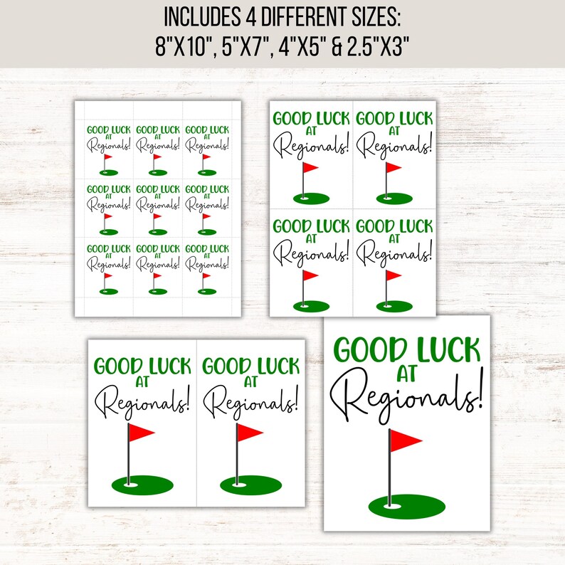 GOLF Good Luck at Regionals! Printable Tag | Team Good Luck | Printable ...
