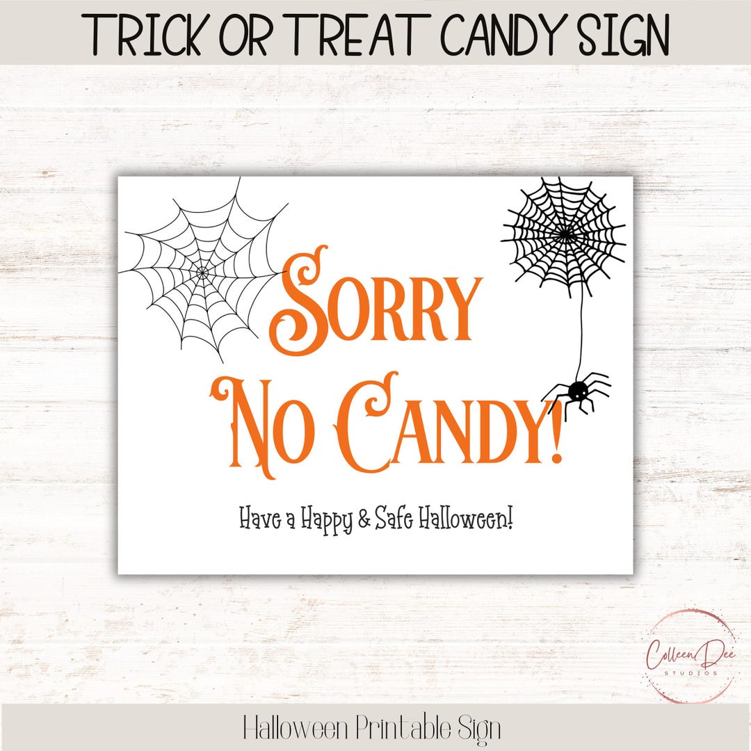 Sorry No Candy Printable Sign | Trick or Treater Sign | Instant ...