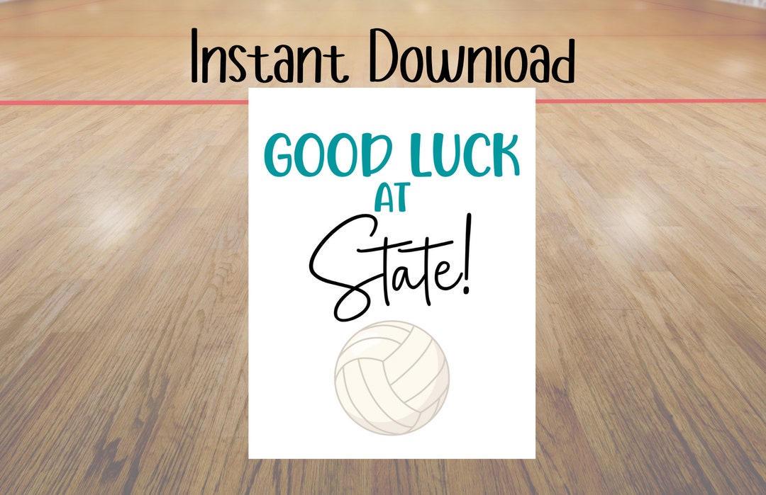VOLLEYBALL Good Luck at State! Printable Tag | Team Good Luck ...