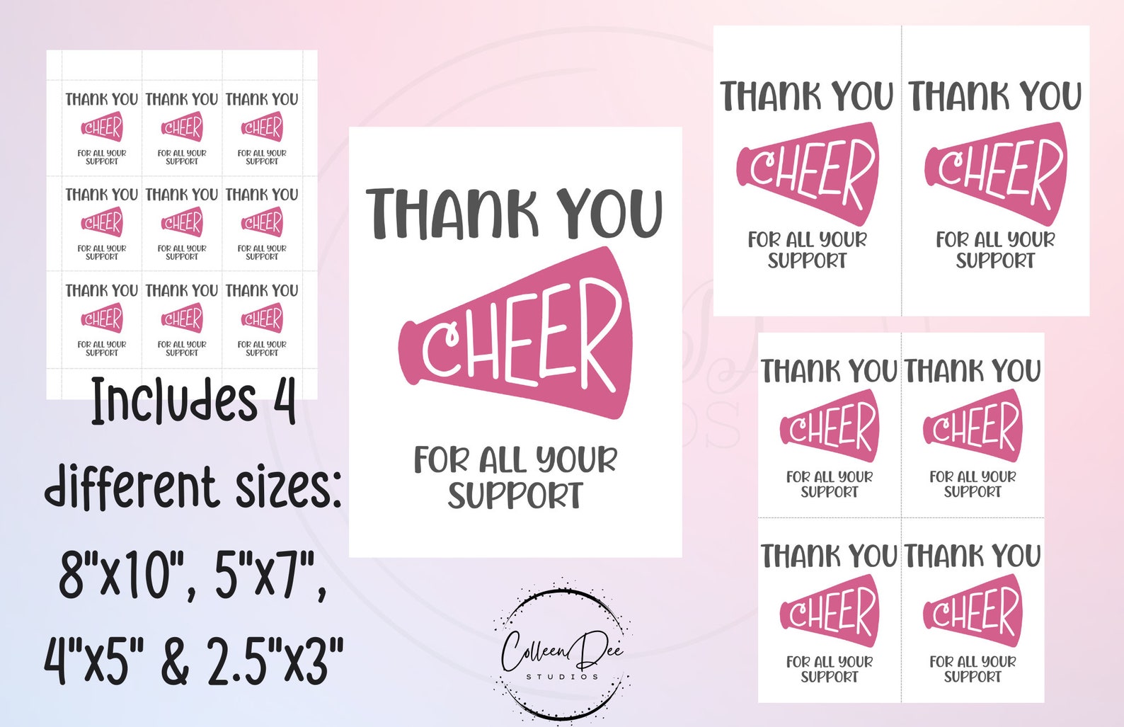 CHEER Thank You for All Your Support Printable Tag Thank You - Etsy