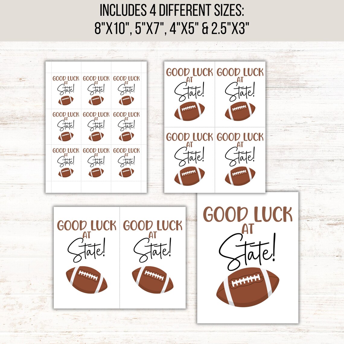 FOOTBALL Good Luck at State! Printable Tag | Team Good Luck Tag ...
