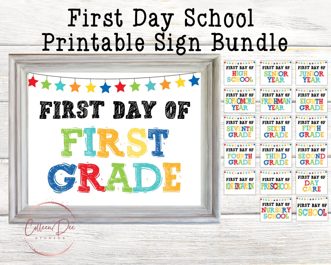 First Day of School Class of Sign Bundle Includes 18 Signs 1st 2nd 3rd ...