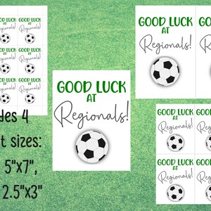 SOCCER Good Luck at Regionals Printable Tag | Team Good Luck Tag ...