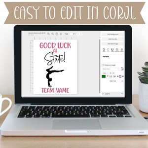 Editable Gymnastics Good Luck State Printable Tag | Gymnastics Team ...