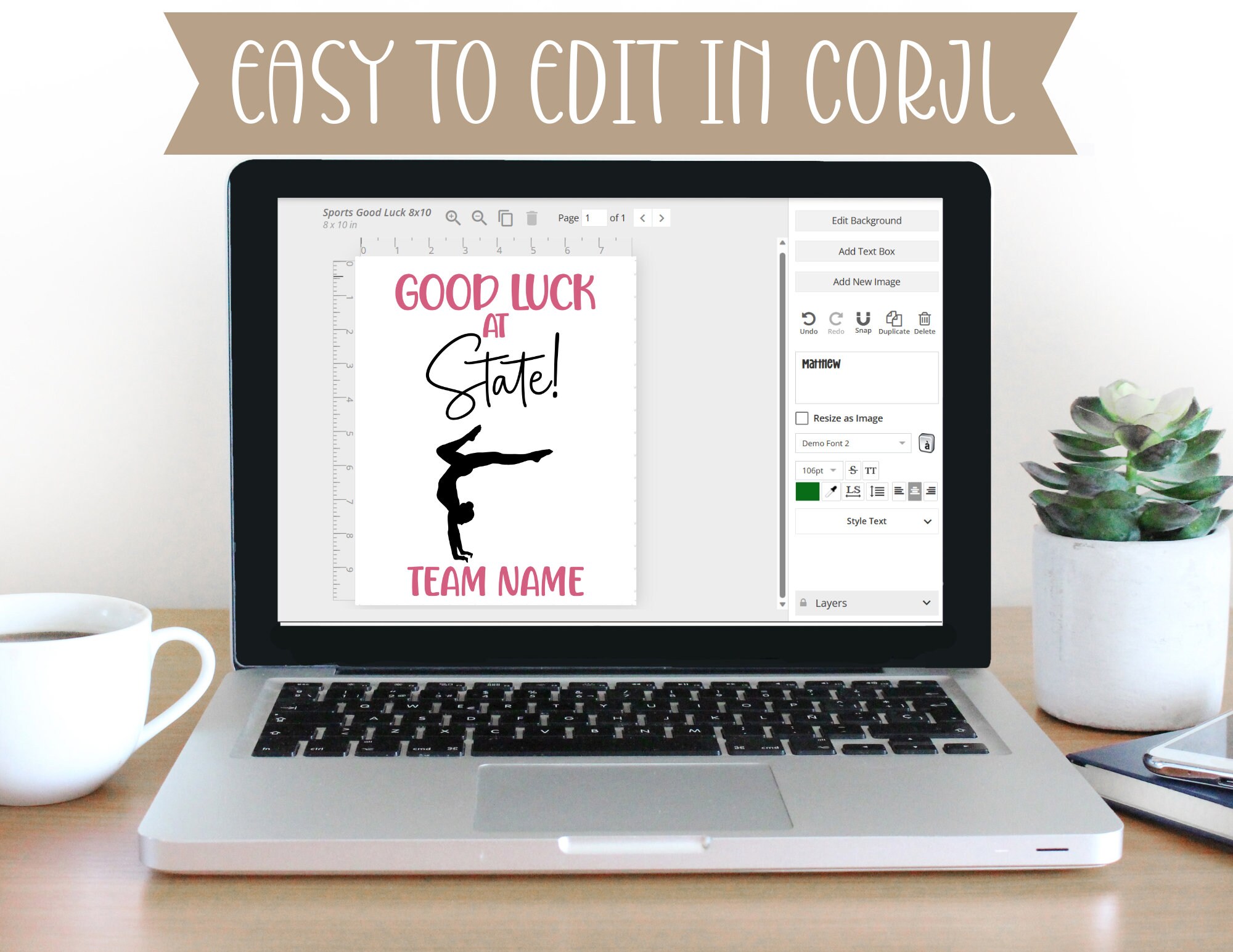 Editable Gymnastics Good Luck State Printable Tag | Gymnastics Team ...