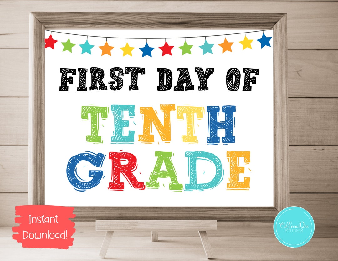 TENTH GRADE SIGN First Day of 10th Grade Sign Start School - Etsy