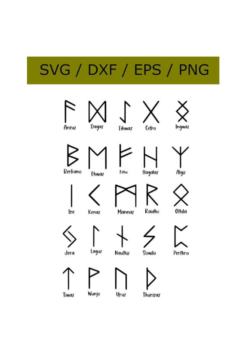 Runes, Svg, Digital Files Runes, Ancient Runes, Nordic Runes - Etsy