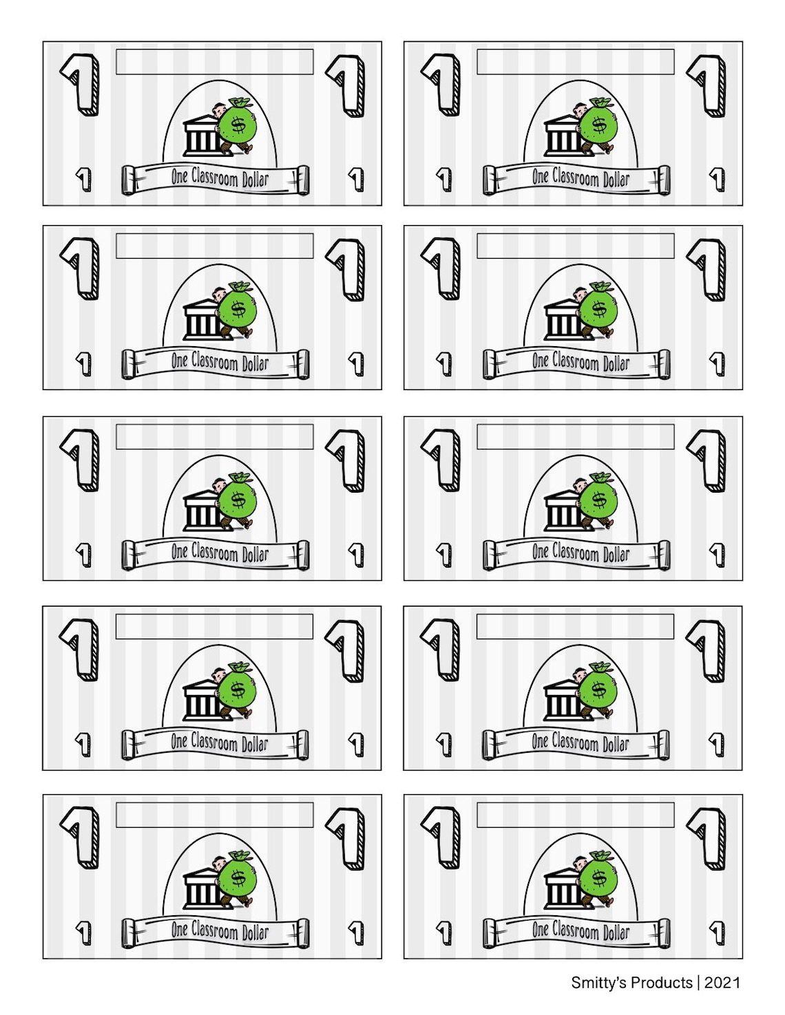 Editable Classroom or Play Money - Etsy