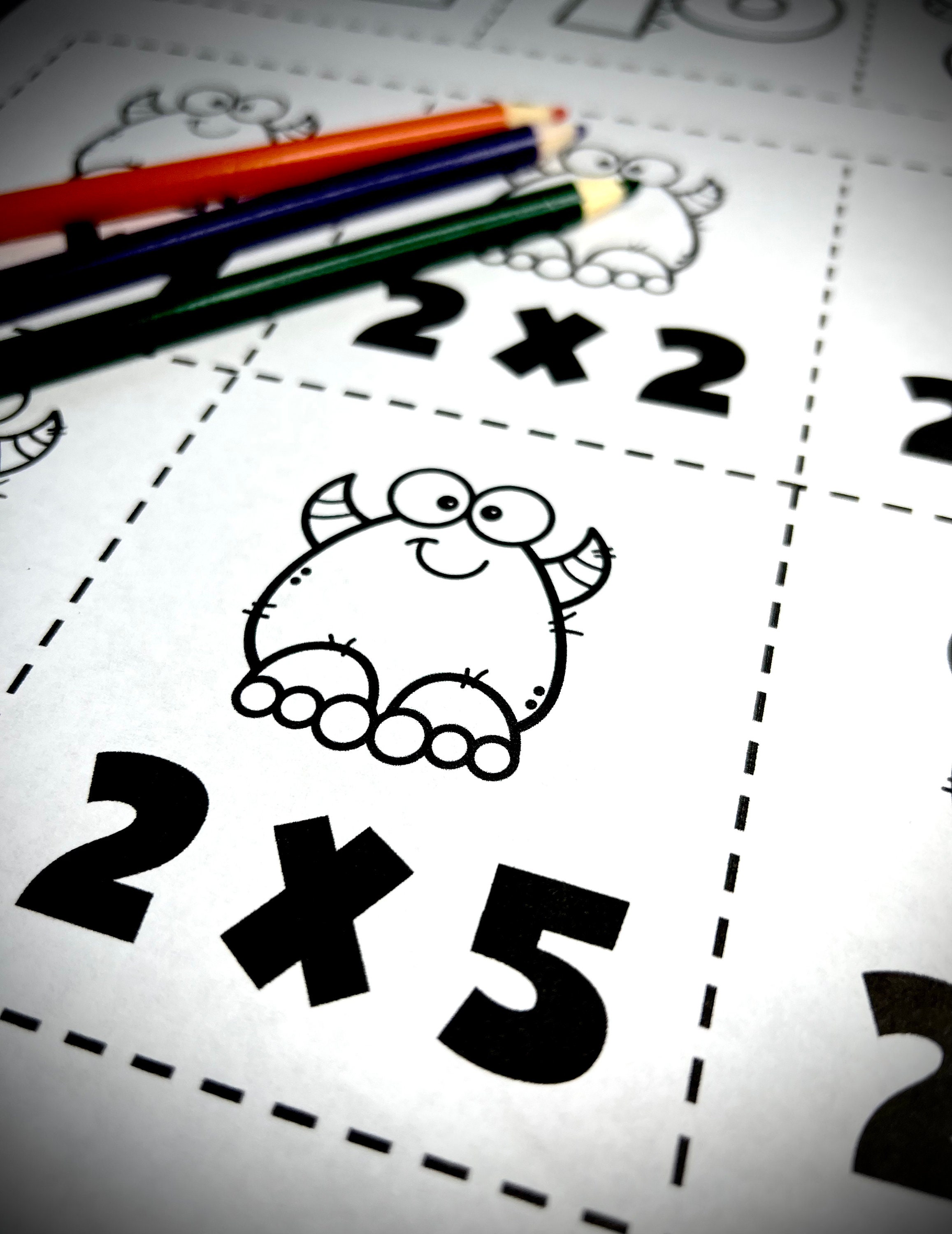 Multiplication Flash Cards (baby Monster Theme) - Etsy