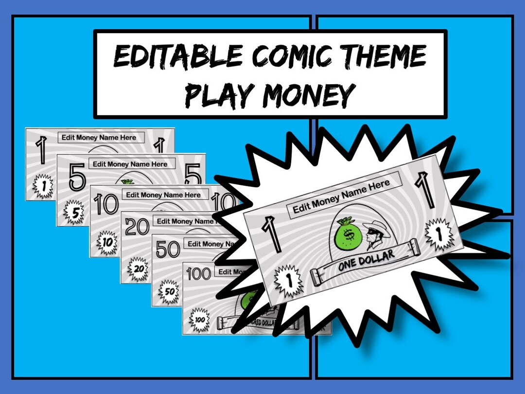 Play Money (comic Themed) - Etsy
