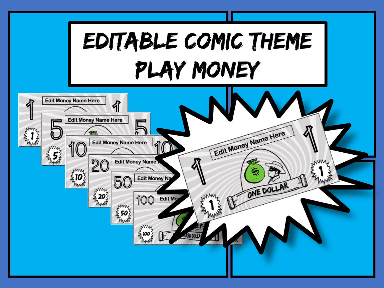 Play Money (comic Themed) - Etsy