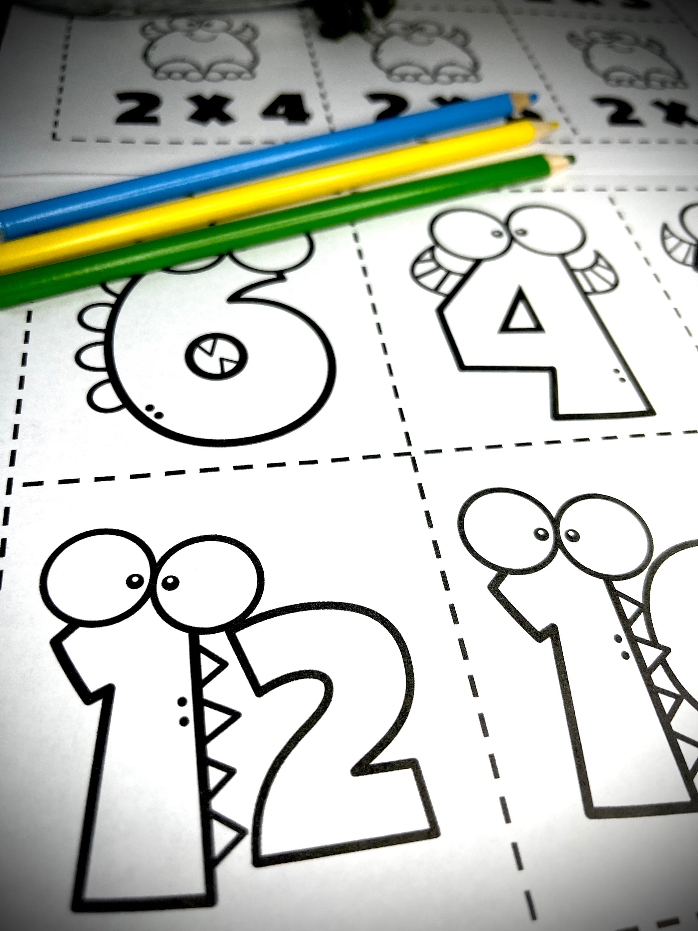 Multiplication Flash Cards (baby Monster Theme) - Etsy