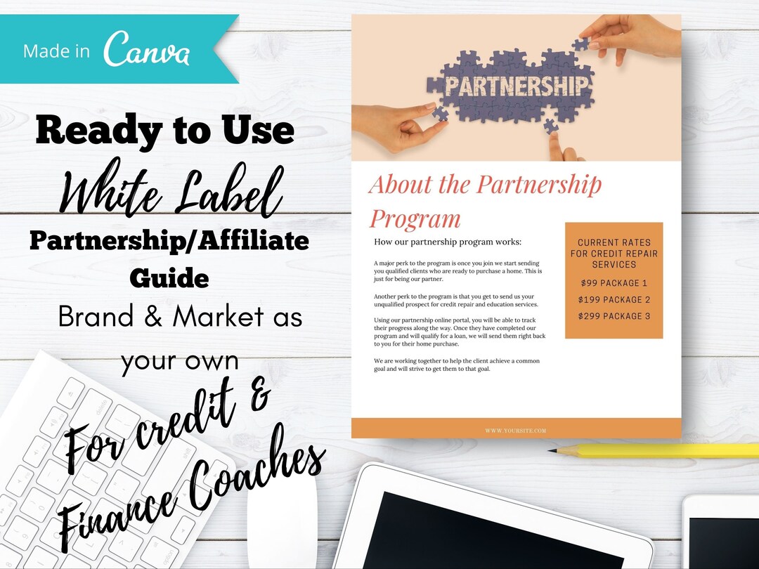 Affiliate Guide Template, Partnership Program Template, Canva Guide ...