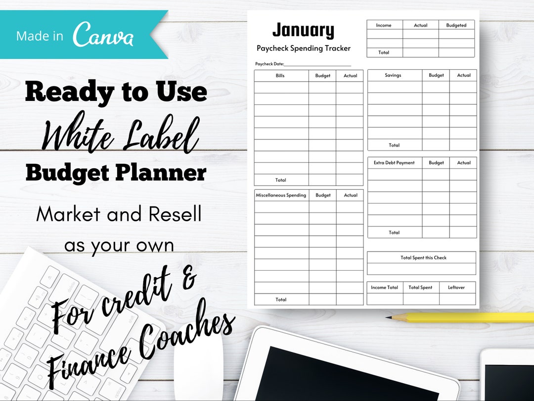 Editable Budget Planner Template, Budget Planner Canva Template, Canva ...