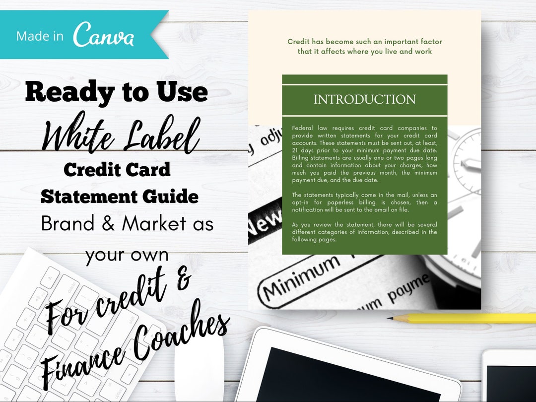 PLR Credit Card Statement Guide, Canva Template Guide, Credit Repair ...