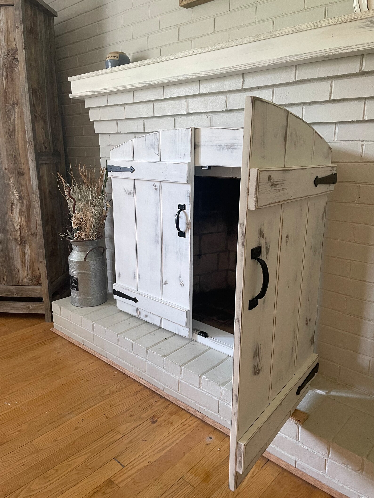 Fireplace Cover Shutter Design - Open Doors - Etsy