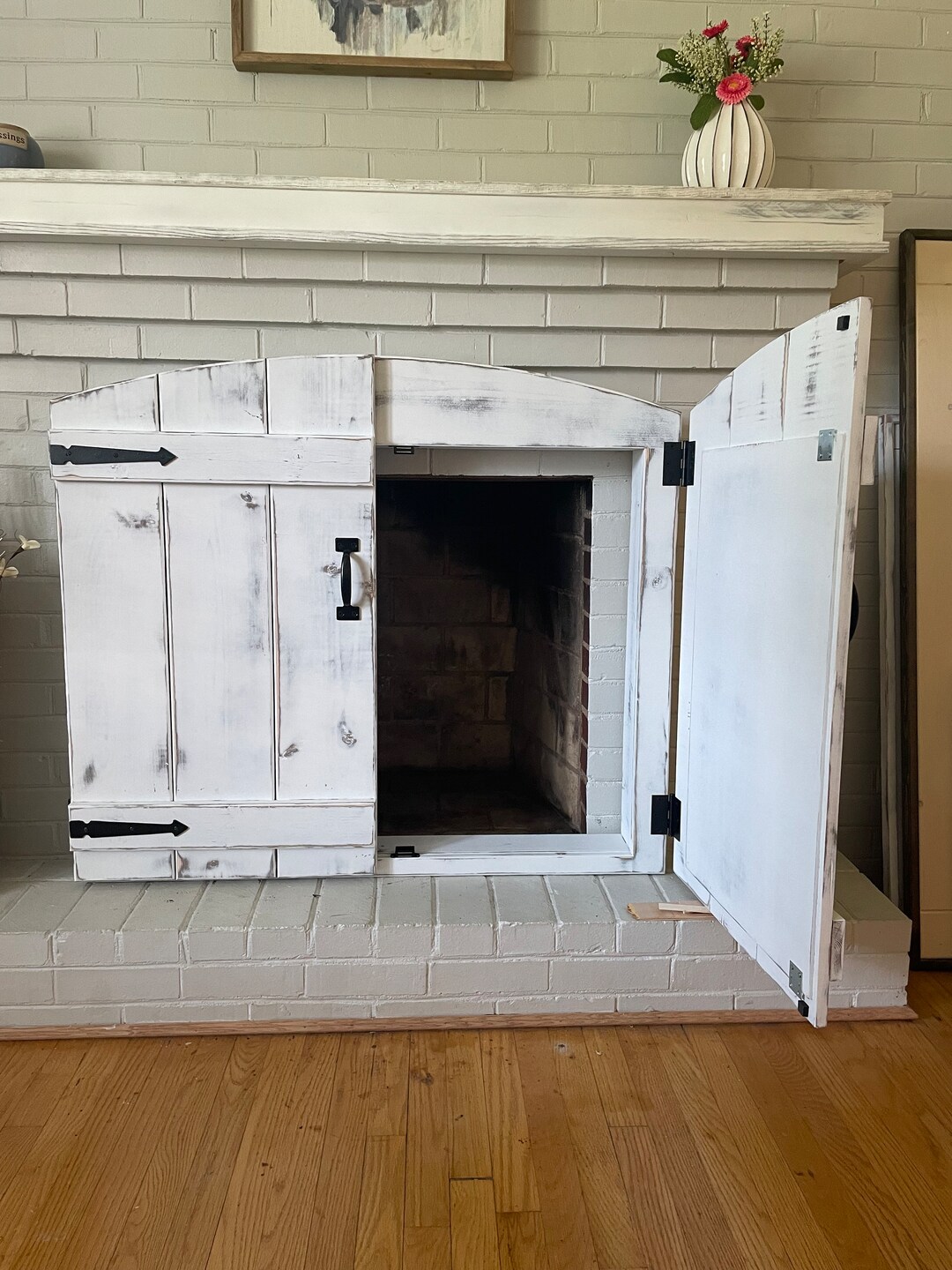 Fireplace Cover Shutter Design - Open Doors - Etsy