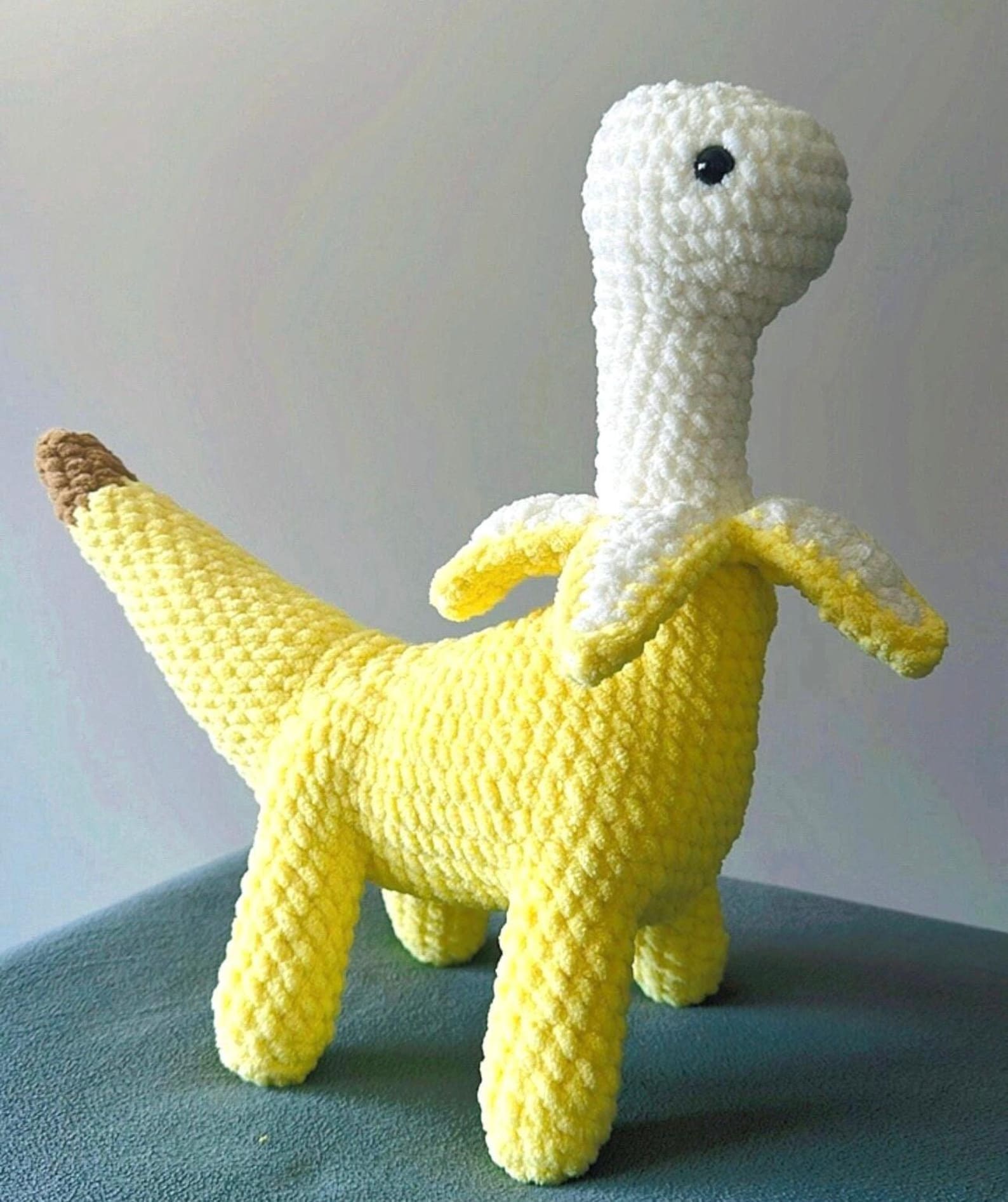 Bananasaurus Crochet Plushie - Handmade Crochet Banana Dinosaur Plushie ...
