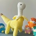 Handmade Crochet Bananasaurus Plushie: Unique Dinosaur Gift, Large ...