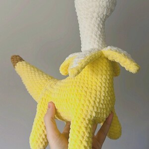 Handmade Crochet Bananasaurus Plushie: Unique Dinosaur Gift, Large ...