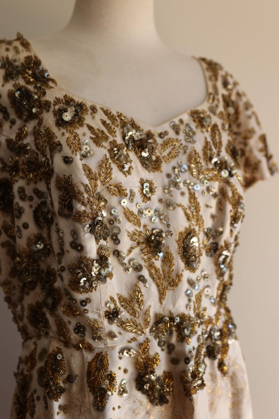 Rare 1940s Formal Beaded Gown Made for Georges Department Store ...
