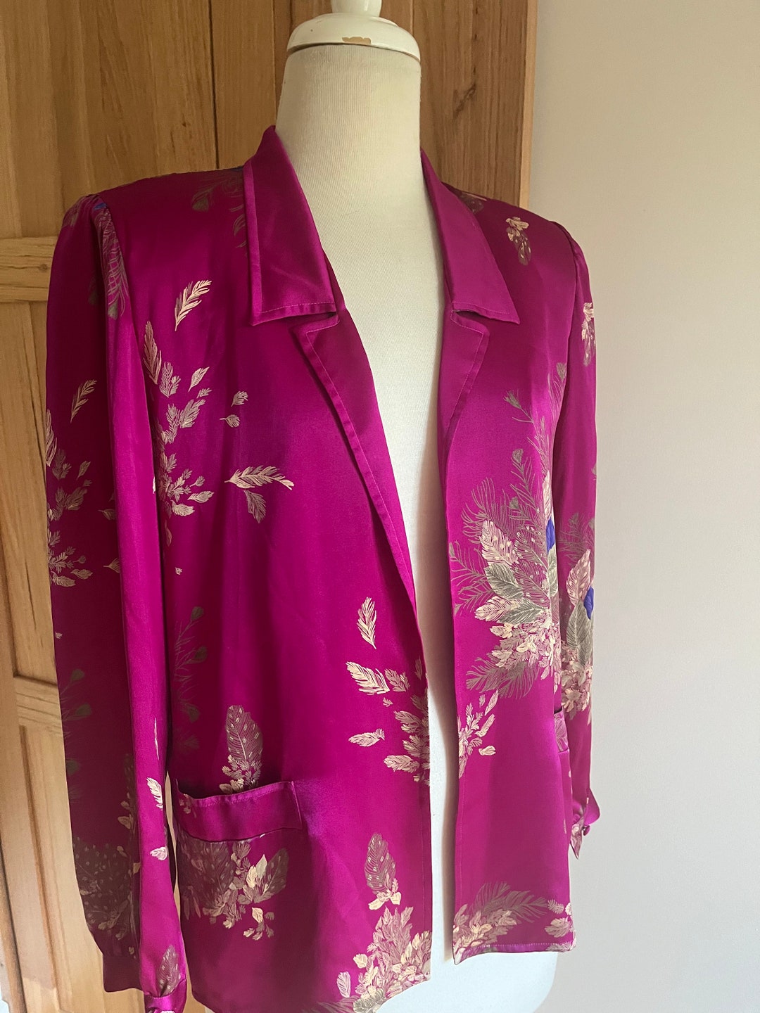 Enzo Russo Pure Silk Peacock Feather Jacket 70s - Etsy
