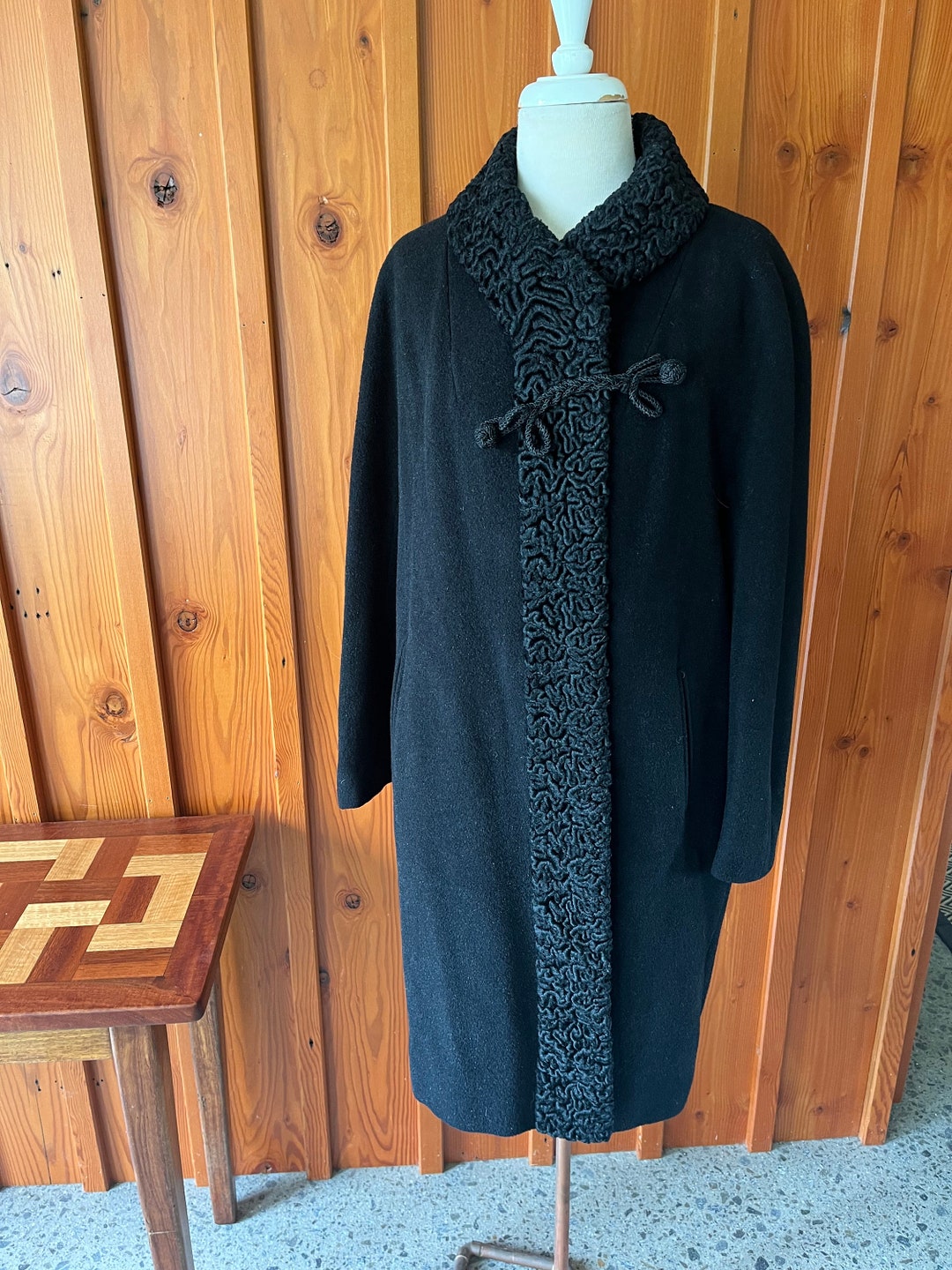 60s Pure Wool and Astrakhan Coat - Etsy