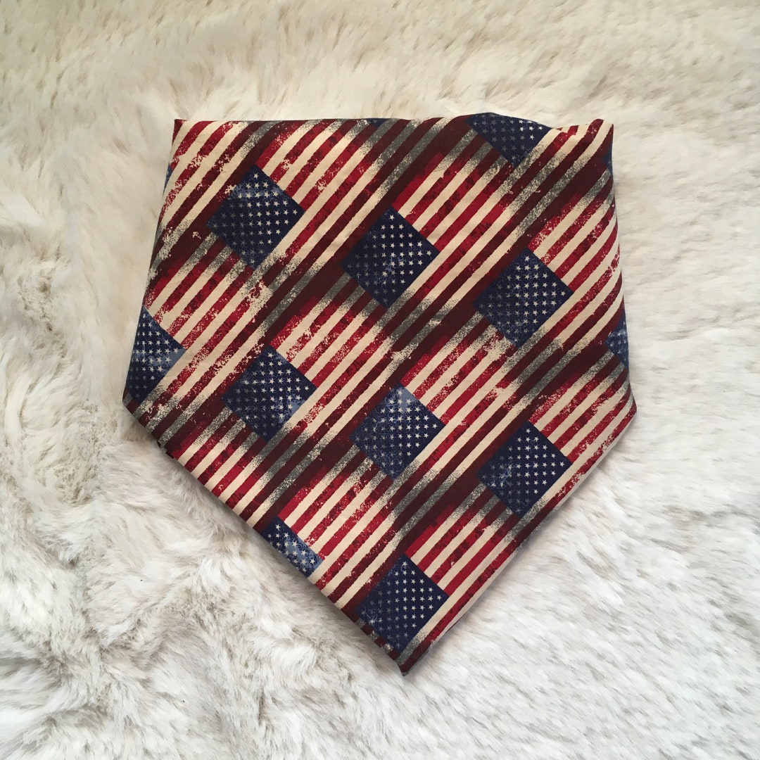 American Flag Dog Bandana USA Patriotic Pet Scarf, 4th of July ...