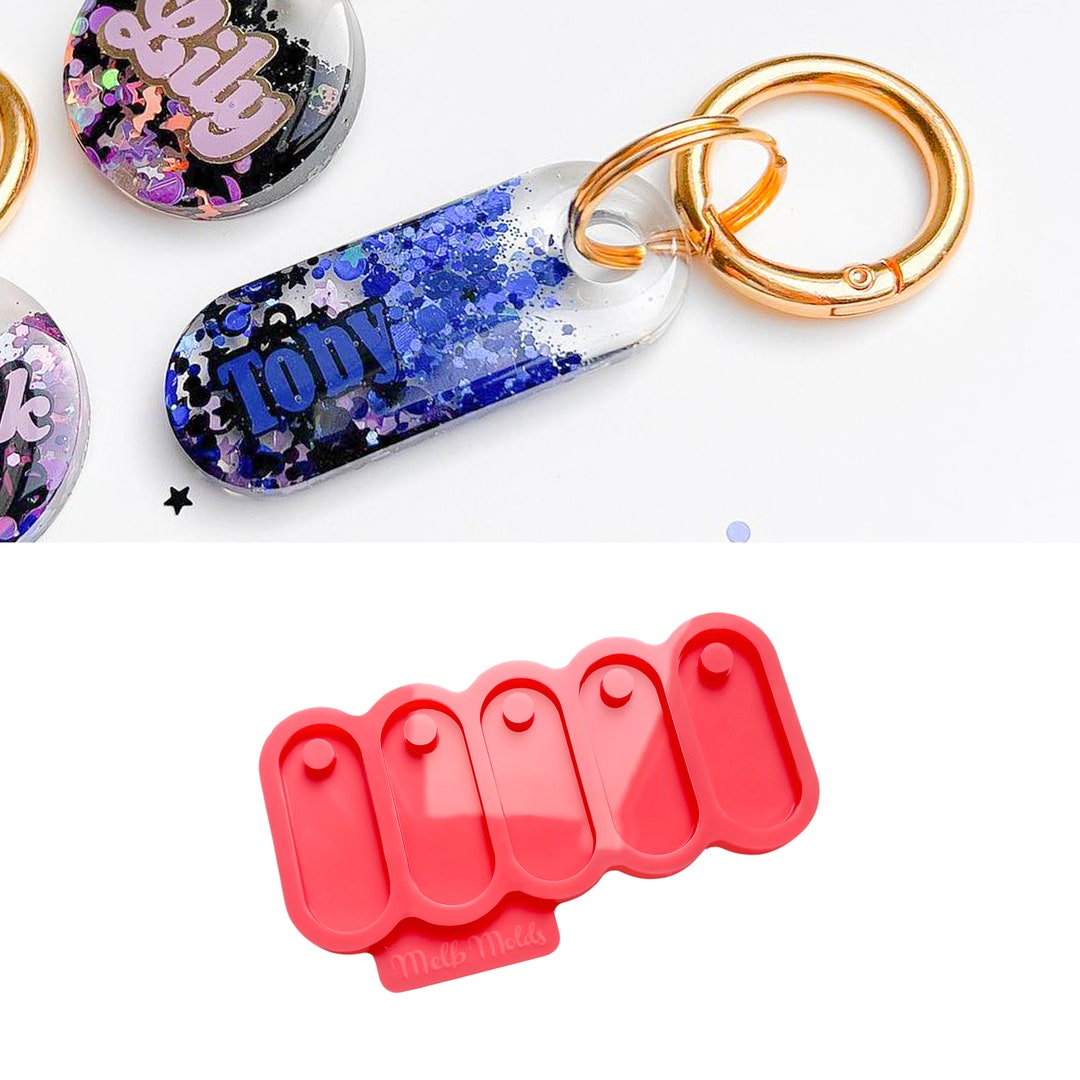 Name Tag Keychain Epoxy Resin Silicone Mold, Curved Keychain Silicone ...