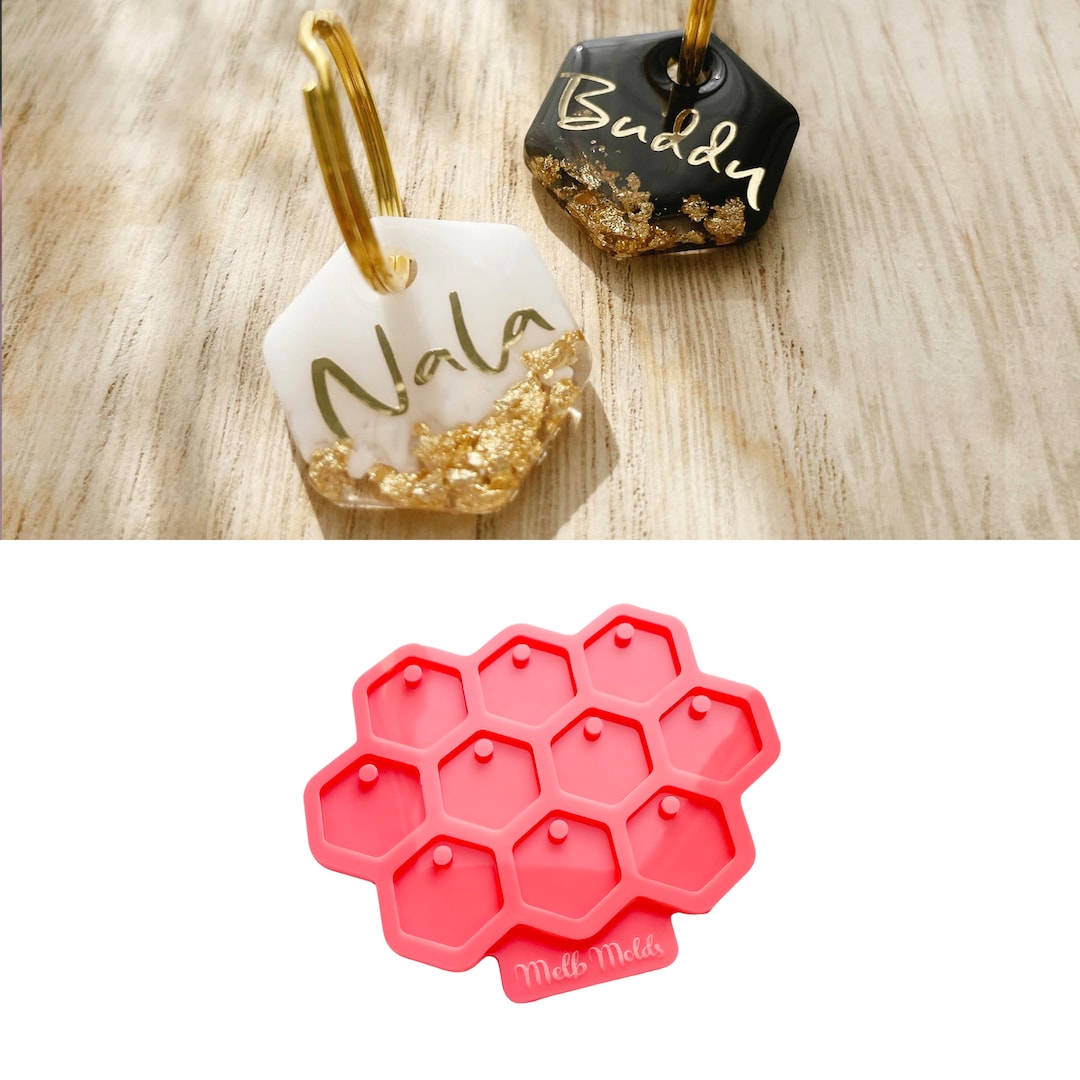 10 Mini Hexagon Mold for Keychain, Name, Dog & Cat Tag | Small ...