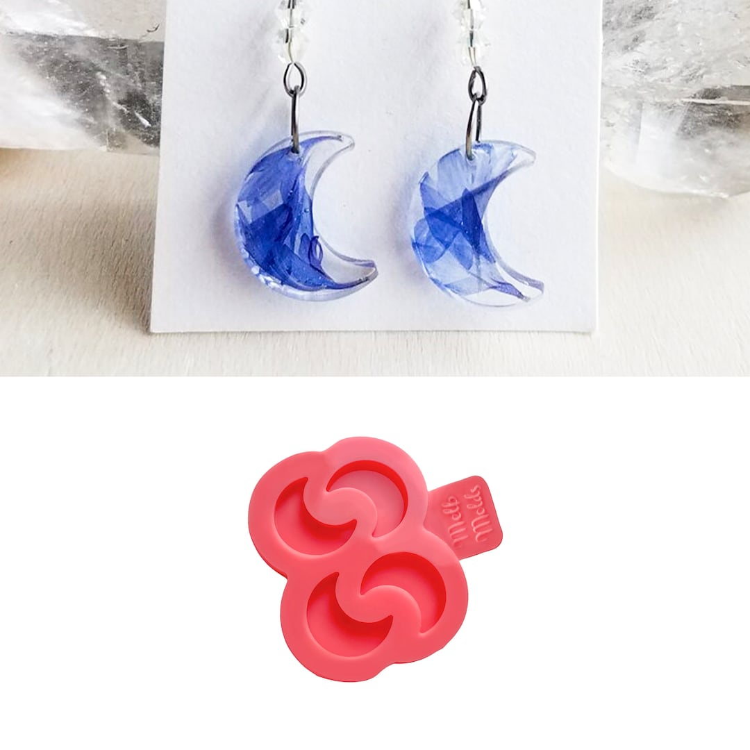Mini Crescent Moon Epoxy Resin Silicone Mold: Create Keychains, Stud ...