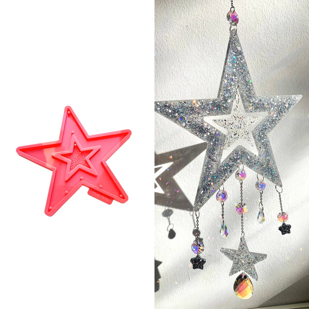 Two Stars Suncatcher Silicone Mold | Hanging Star Silicone Mold ...