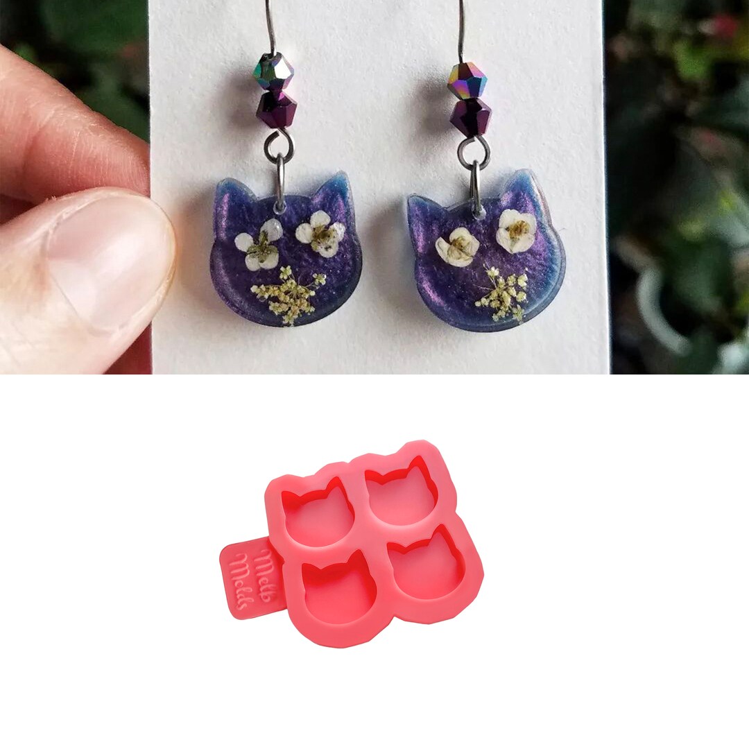 Mini Kitten Face Epoxy Resin Silicone Mold: Create Keychains, Cat Stud ...