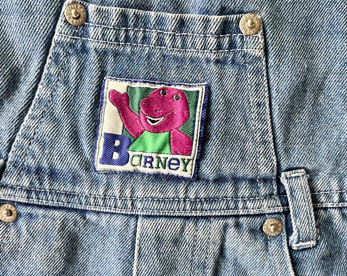Vintage 90’s Barney Denim Shortalls Overalls Kids 2T - Etsy