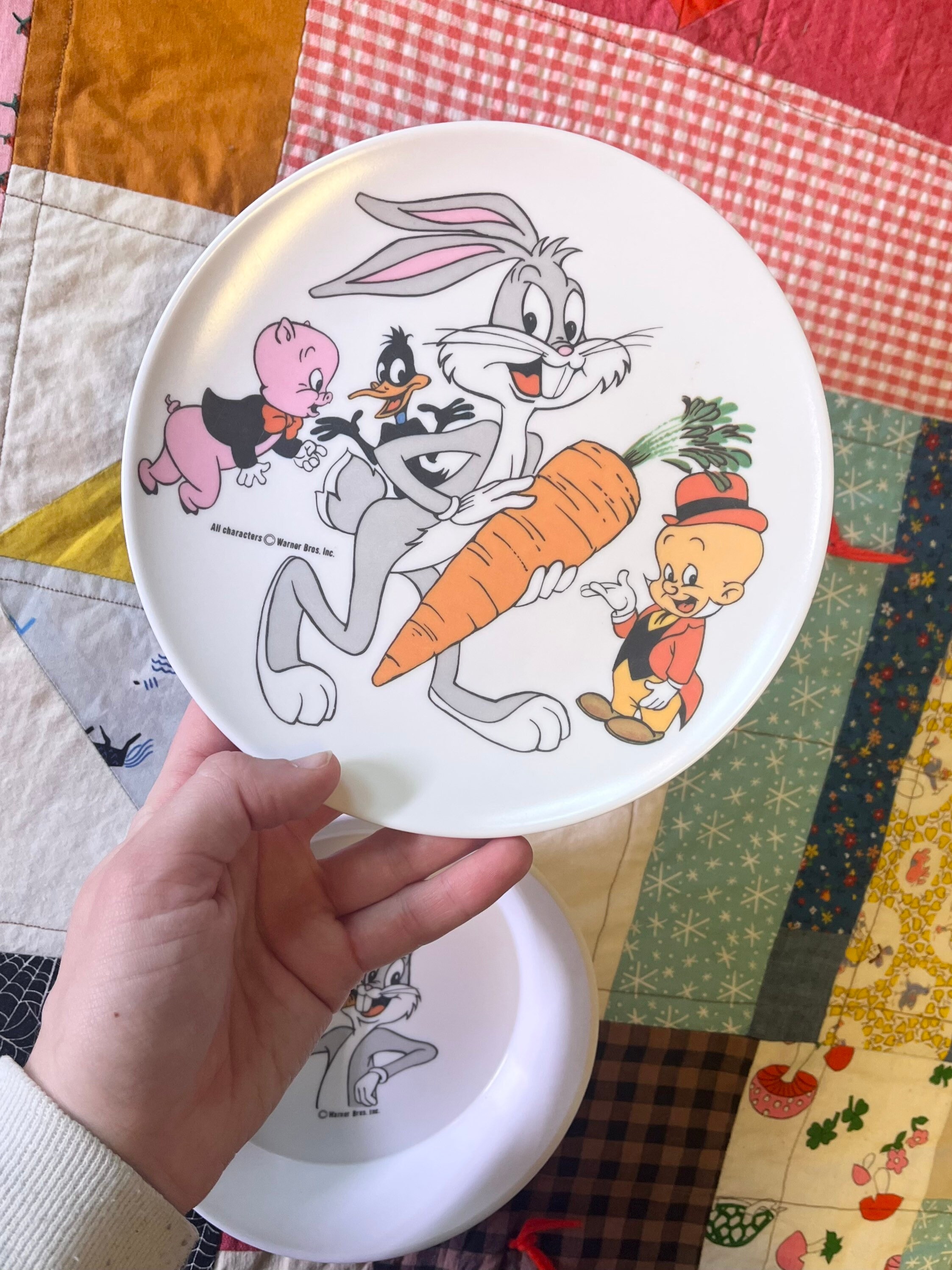 Vintage 80s Bugs Bunny Melamine Platic Plate & Bowl Matching - Etsy