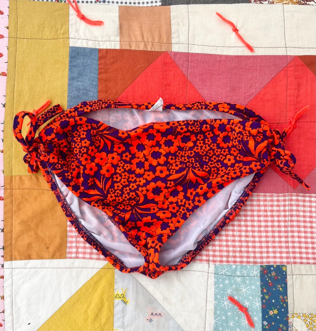 Vintage 80s 90s Neon Floral Girls Swimsuit Bottoms Childrens Size 10 - Etsy