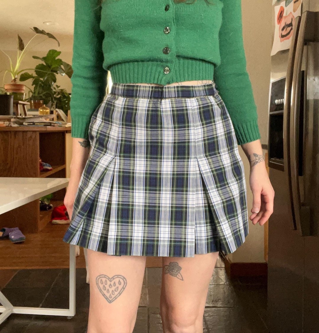 Vintage Y2K Plaid Pleated Mini Skirt Adult Small - Etsy